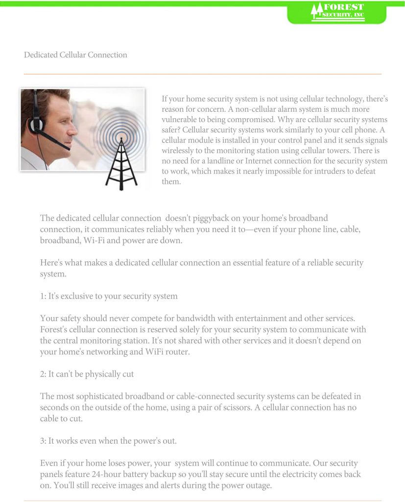 Dedicated Cellular Connection | Forest Security